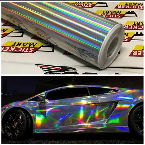 Jual Stiker Scotlite Premium Hologram Laser Chrome Rainbow Silver n ...