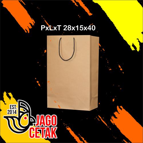 Jual paperbag 28x15x40 PxLxT polos box sepatu craft coklat paper bag ...