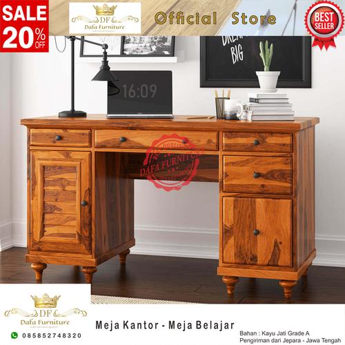 Jual meja kerja meja kantor meja komputer kayu jati / meja 1 biro ...