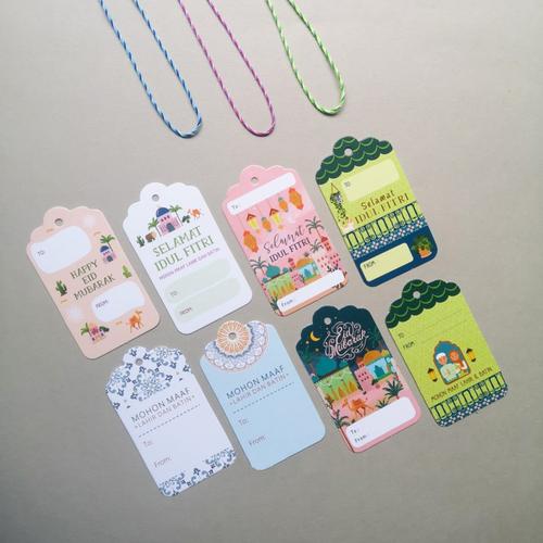 Jual Hangtag Lebaran + Tali Tema Idul Fitri Kartu Ucapan Hari Raya Tag ...