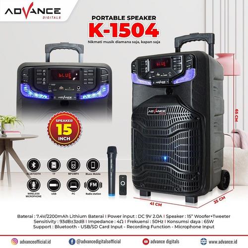 Promo Speaker Meeting Bluetooth Salon Aktif 15" Advance K1504 Gratis 1 ...