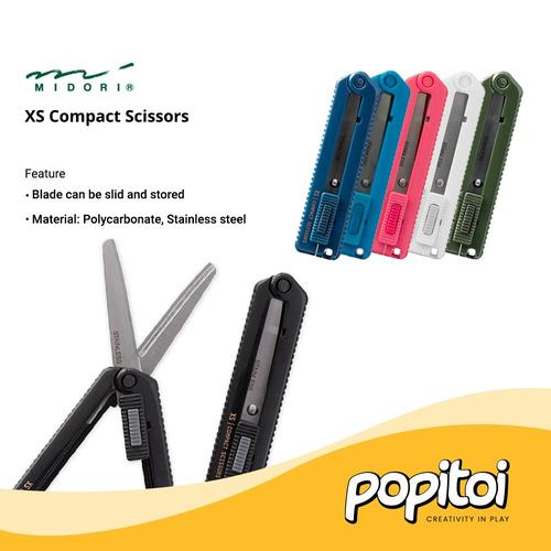 Jual MIDORI XS Compact Scissors Gunting Mini Lipat Japan - Black - Kota ...