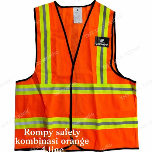 Jual GOSAVE ROMPY SAFETY PROYEK POLYSTER KOMBINASI 4 LINE ORANGE ...