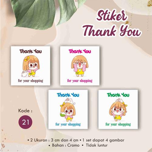 Jual Sticker Thank You / Ucapan Terimakasih / Sticker Tq - 4 cm, Stiker ...