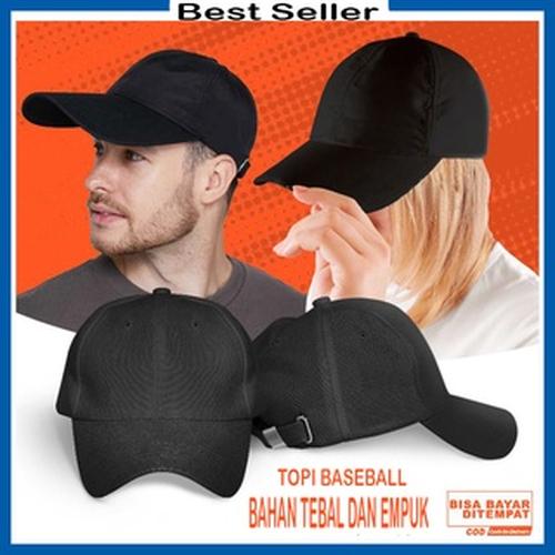 Jual Topi bisbol bahan tebal rapel cakop besi murah topi pria hitam ...
