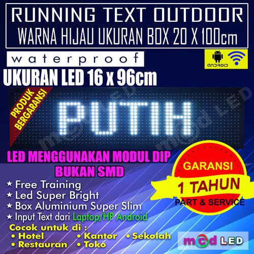 Jual JUAL LED RUNNING TEXT P 10 OUT DOOR P 10 WARNA PUTIH 16X96 CM ...