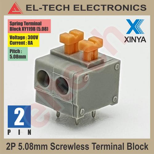 Jual 2 2P 2Pin P Pin 5.08mm Screwless Terminal Block Blok Tanpa Sekrup ...