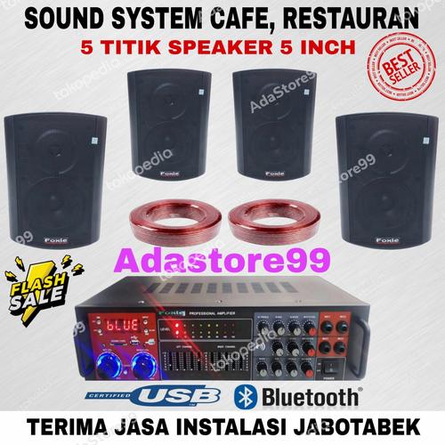Jual paket sound system cafe restoran 4 titik speaker 5 inch - Jakarta ...