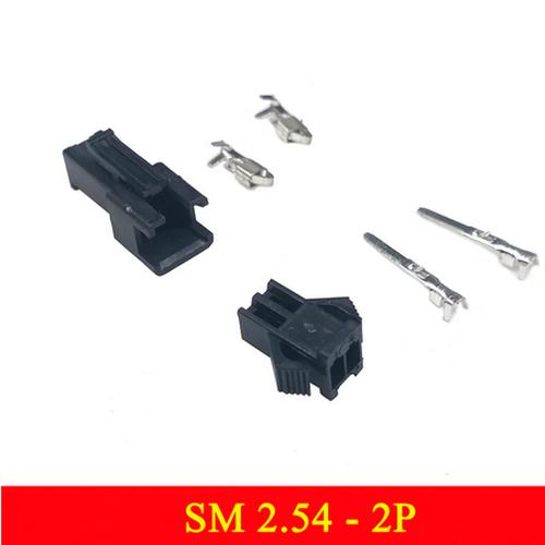 Jual 1set connector SM 2P 2 pin Pitch 2.54 mm Female Male Housing Crimp ...