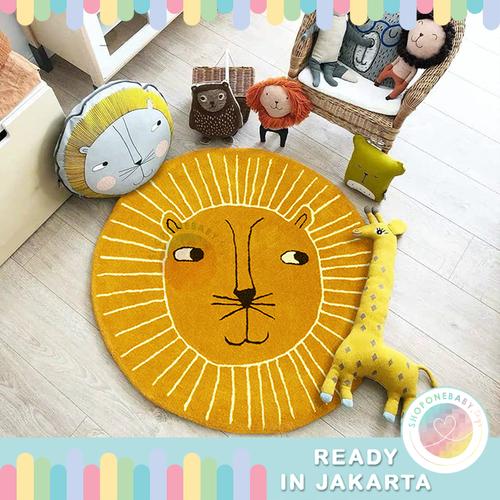 Jual Karpet Singa Tikar Main Anak Lion Motif Round Carpet Hadiah Kamar ...