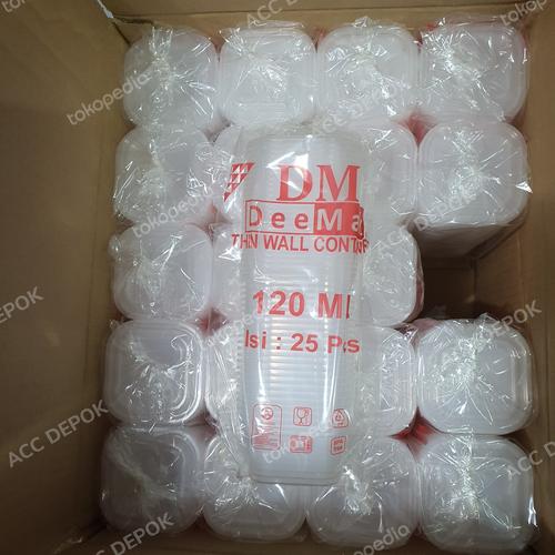 Jual Thinwall Food Container Dm 120 ML / Dm 120Ml Sq Segiempat @25 Set ...