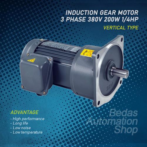 Promo Motor gearbox vertical B5 0.2KW 1/4HP 3ph 380V II Diameter shaft ...