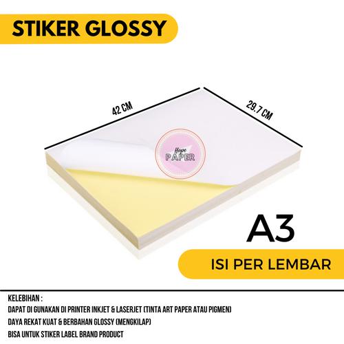 Jual Kertas Stiker Cromo Glossy A3 - harga per lembar / Kertas Sticker ...