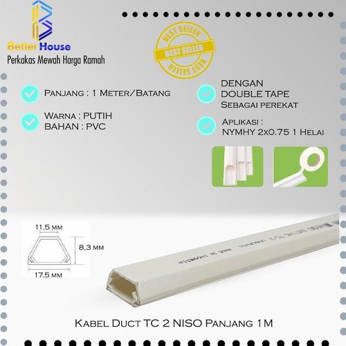 Jual KABEL DUCT TC 2 /PENUTUP KABEL TRAPESIUM/ KABEL TELEPON/ KABEL ...