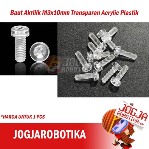 Jual Baut Akrilik M3x10mm M3x10 Acrylic Plastik Bening Transparan - Kab ...