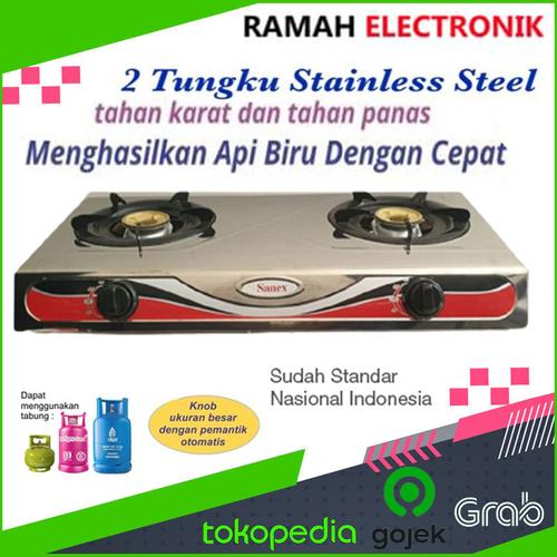 Jual Sanex Kompor 2 Tungku Gas Stainless Kompor Gas 2 Tungku SNI ...