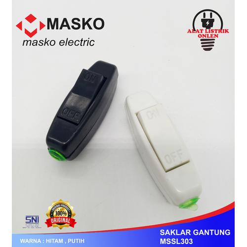 Jual Saklar Gantung SNI Sakelar Gantung ON OFF 3A MASKO MSSL303 - Hitam ...