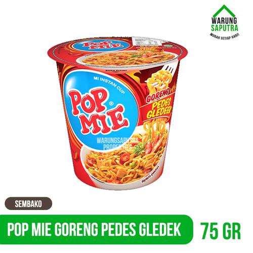 Jual Mi Instan Cup Pop Mie Goreng Pedes Pedas Gledek Rasa Ayam 75g ...