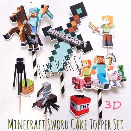 Jual Minecraft Sword 3D Cake Topper/Cake Topper Minecraft Sword ...