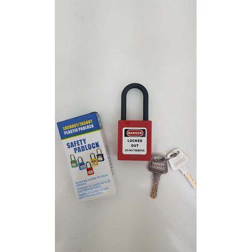 Jual Safety padlock red - gembok safety loto merah - black shackle ...