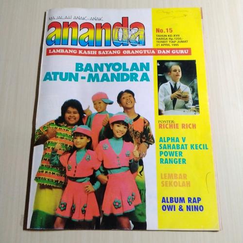Jual Majalah ANANDA No.15 Apr 1995 TRIO KWEK KWEK MANDRA ATUN + POSTER ...