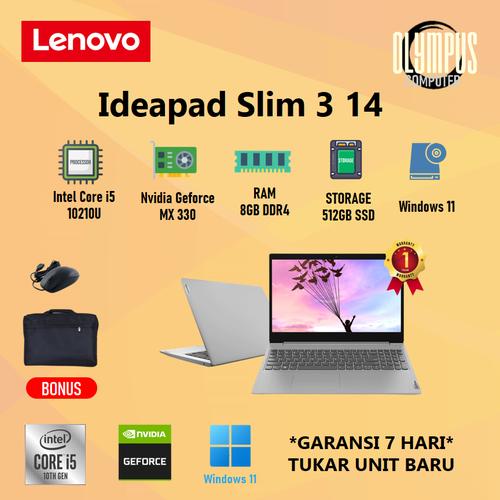 Jual Laptop Lenovo IdeaPad Slim 3 14 i5 10210 8GB 512SSD MX330 W11+OHS ...