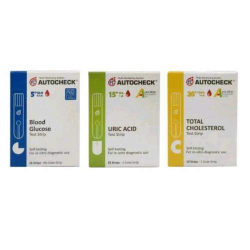 Jual Autocheck Test Strips Gula Darah Asam Urat Kolesterol - Gula Darah ...