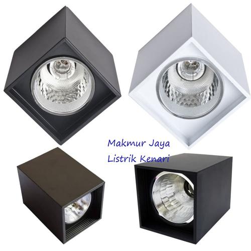 Jual KAP LAMPU DOWNLIGHT OUTBOW 4INCH KOTAK PUTIH / HITAM E27 DL OB 4 ...