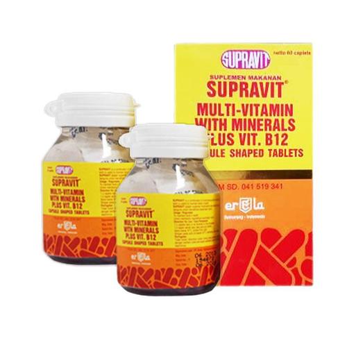 Jual SUPRAVIT 60 TABLET MULTIVITAMIN MINERAL PLUS VITAMIN B12 - Kota ...