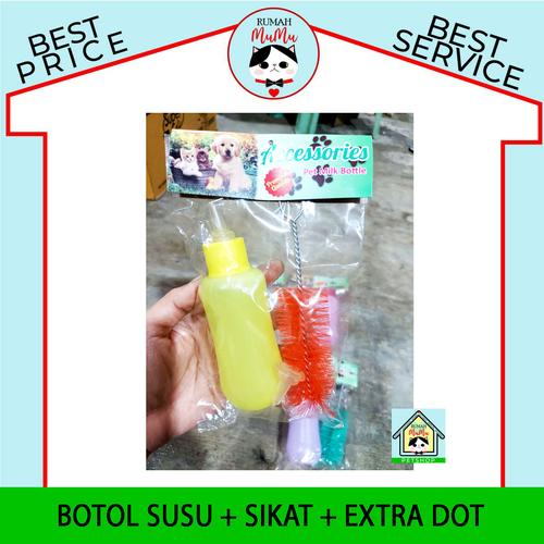 Jual BOTOL SUSU COLOURFULL ANAK KUCING ANJING DENGAN SIKAT DAN EXTRA ...