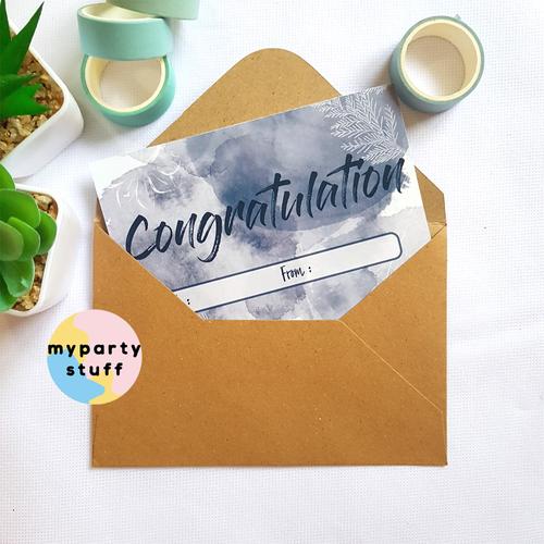 Jual Congratulation Congrats Kartu Ucapan Greeting Card A6 Blue ...