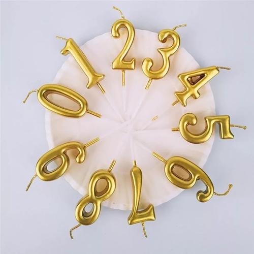 Jual lilin angka gold / Lilin Ultah emas / Lilin Angka ulang tahun gold ...