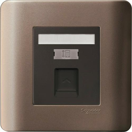 Jual Schneider Socket lan data rj45 cat 6 Zencelo brown - Kota ...