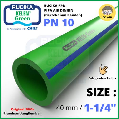 Jual Pipa PPR PN 10 PN10 Air Panas 1-1/4" 40mm 40 mm Rucika Green ...