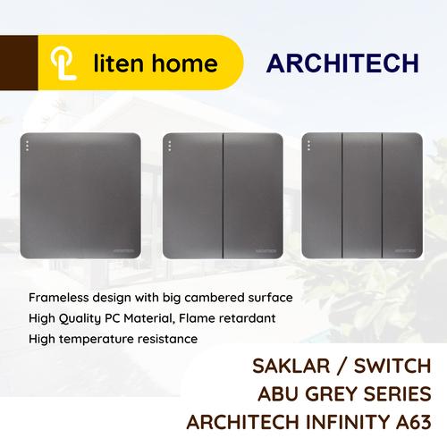 Jual Saklar / Switch Lampu Abu-Abu Grey Series Architech Infinity A63 - 1 Gang 2 Arah - Jakarta ...