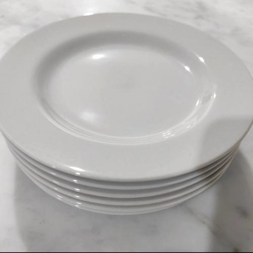 Jual Piring kue keramik 7 inci / piring ceper putih polos glosy / isi 6 ...