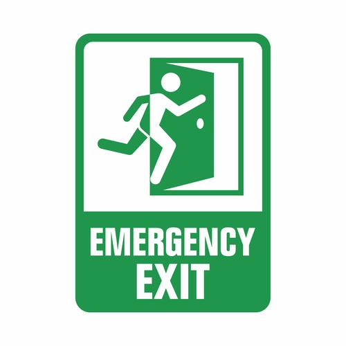 Jual RAMBU SIGN EMERGENCY EXIT BAHAN PLAT ALUMINIUM UKURAN 35X50CM ...