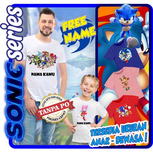 Jual KAOS COUPLE KELUARGA SONIC FREE NAMA BAJU ATASAN PAKAIAN - Putih ...