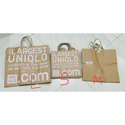 Jual UNIQLO Paper Bag Kantong Belanja Tas Kertas Coklat Bungkus Hadiah ...