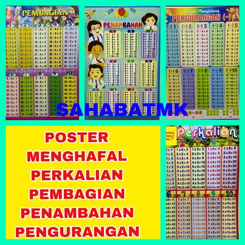 Jual POSTER MENGENAL PERKALIAN / PEMBAGIAN / PENAMBAHAN / PENGURANGAN ...