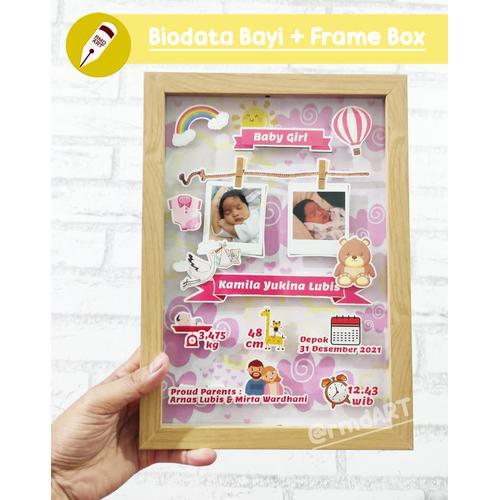 Jual Gift Custom Popup Frame/ scrapbook/ foto biodata bayi + bingkai A4 ...