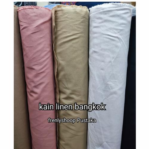 Jual Bahan linen Bangkok / Kain cotton linen Bangkok - abu - Jakarta ...
