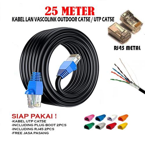 Jual UTP 25 METER KABEL LAN OUTDOOR UTP VASCOLINK CAT5E UTP 25 METER ...