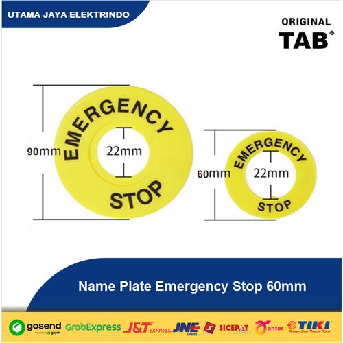 Jual Name Plate / plat nama emergency stop 60mm - Jakarta Barat - Utama ...