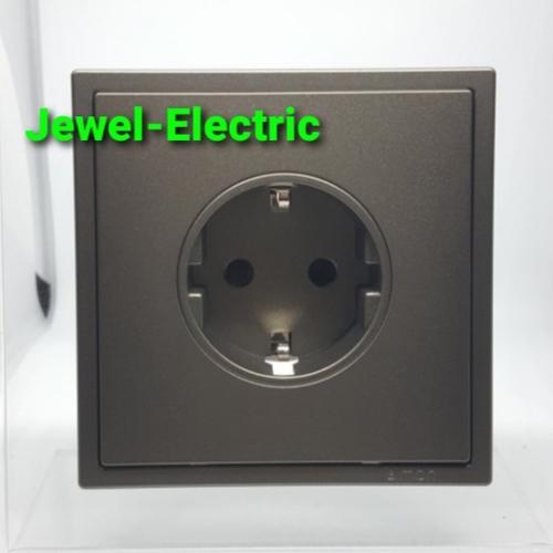 Jual Stop Kontak Simon i7 putih 1 Gang schuko 701687-61 GREY/DARK GREY ...