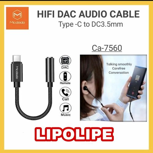 Jual MCDODO HIFI DAC AUDIO CABLE TYPE C TO DC 3.5MM ADAPTOR CONVERTER C7560 - Kota Surabaya ...