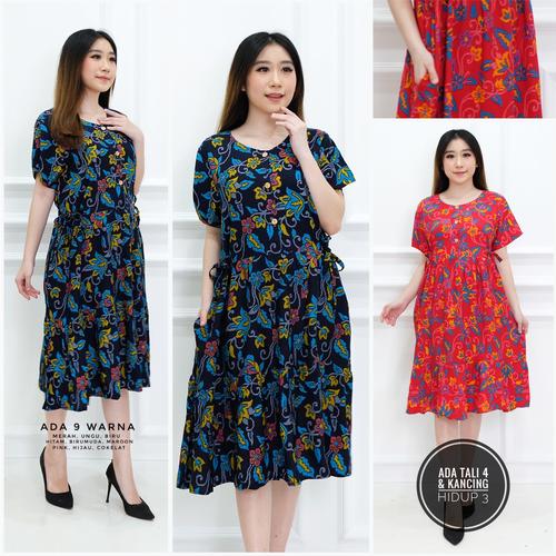 Jual Daster Baju Tidur Wanita Batik Busui Lengan Pendek Bunga - Hitam ...