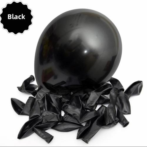 Jual Balon Latex Metalik 12 Inch Tebal ( Satuan ) - Hitam - Kota Bandar ...