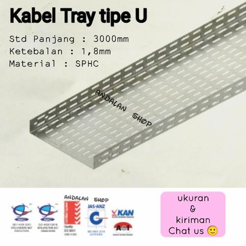 Jual kabel tray u 100 x 50/ kabel tray/ pelindung kabel 100 x 50 ...