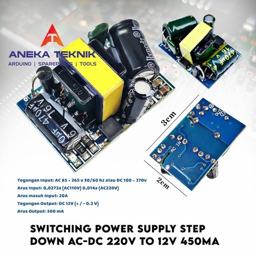 Jual Switching Power Supply Step Down AC - DC 220V to 12V 450ma ...
